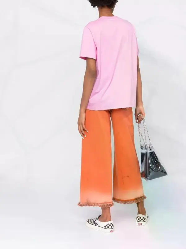 MSGM Logo-print Cotton T-shirt - Pink