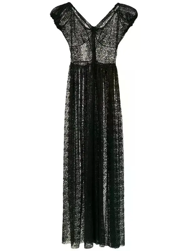 AMIR SLAMA Lace Long Swimsuit - Black