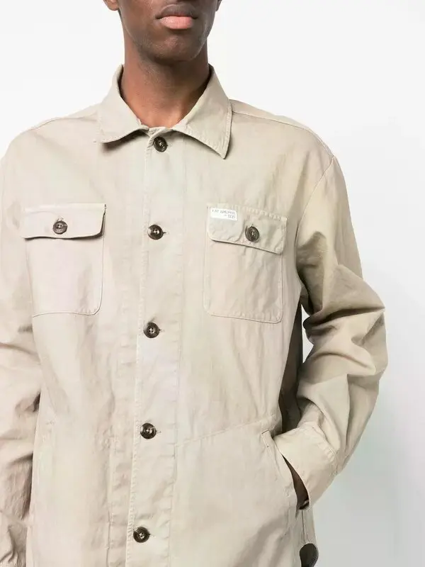 FAY Button-down Shirt Jacket - Neutrals