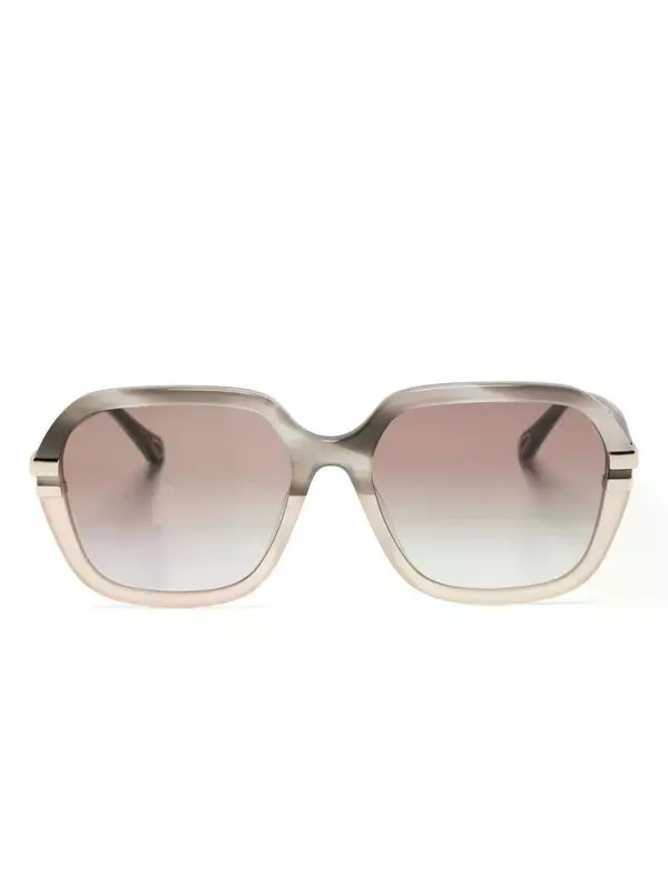 Chloé Ombré-effect Square-frame Sunglasses - Neutrals
