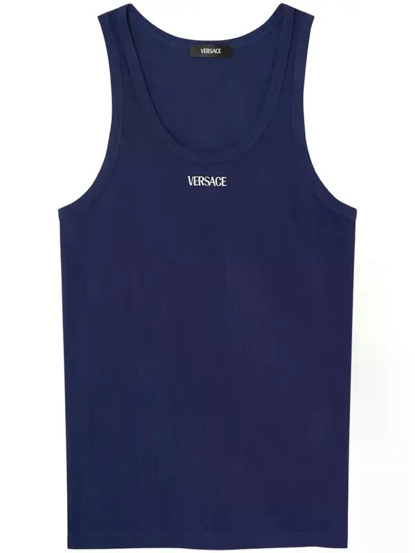 Versace Ribbed Cotton Tank Top