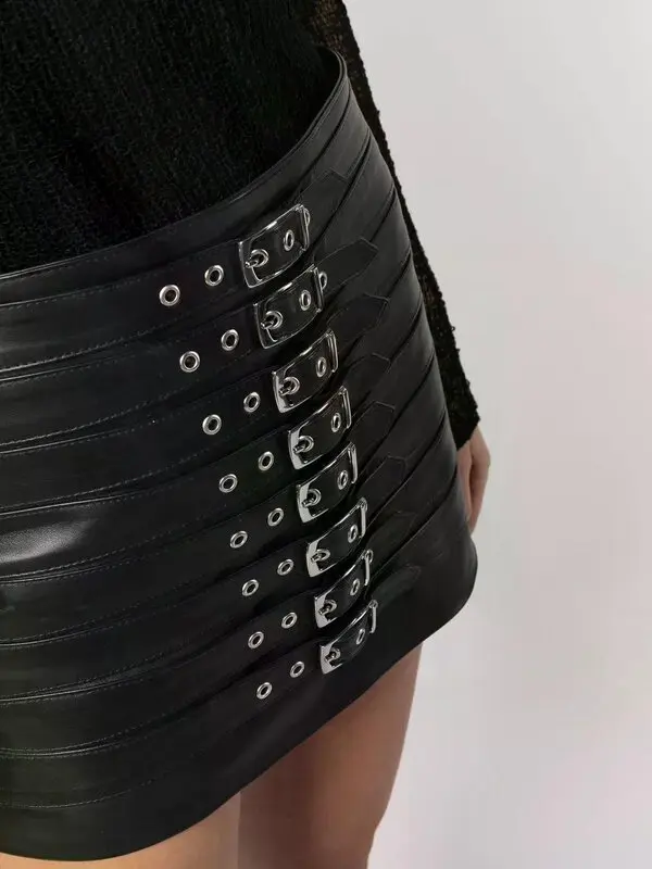 MANOKHI Multiple Belts Mini Skirt