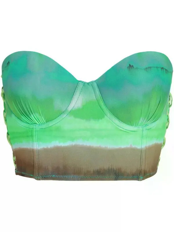 AMIR SLAMA X Jade Picon Corset Crop Top - Green