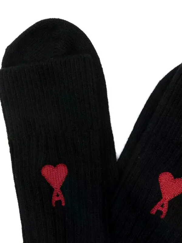 AMI Paris Intarsia-knit Logo Socks