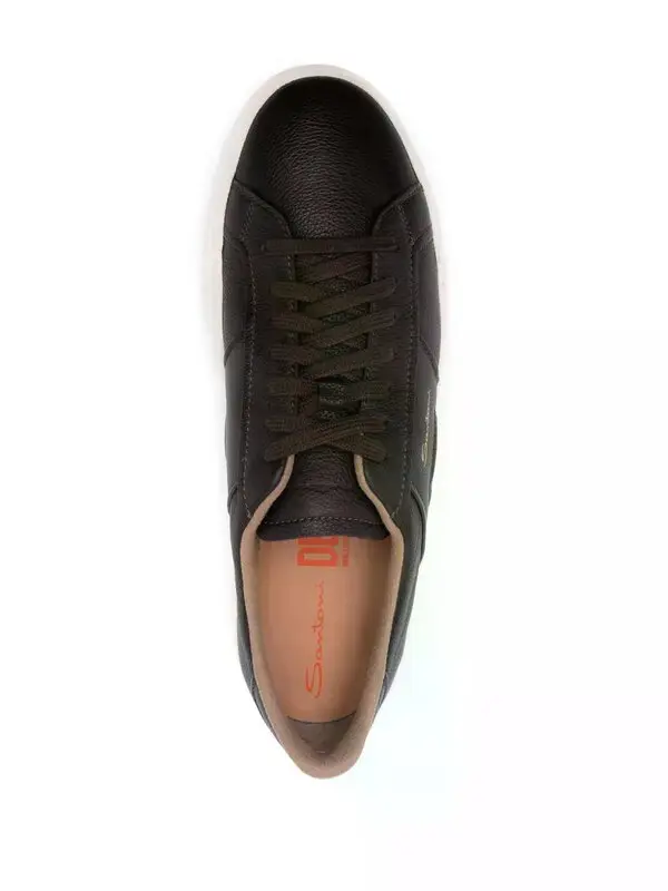 Santoni Lace-up Leather Sneakers - Brown