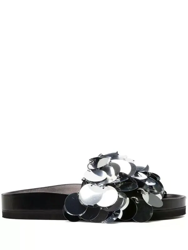 Rabanne Sparkle Disc-detailing Sandals - Silver