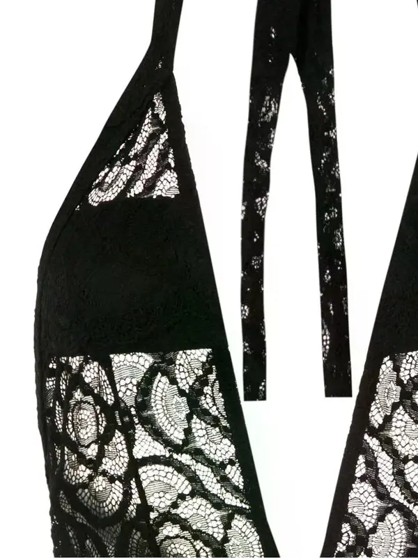 AMIR SLAMA Lace Panel Swimsuit
