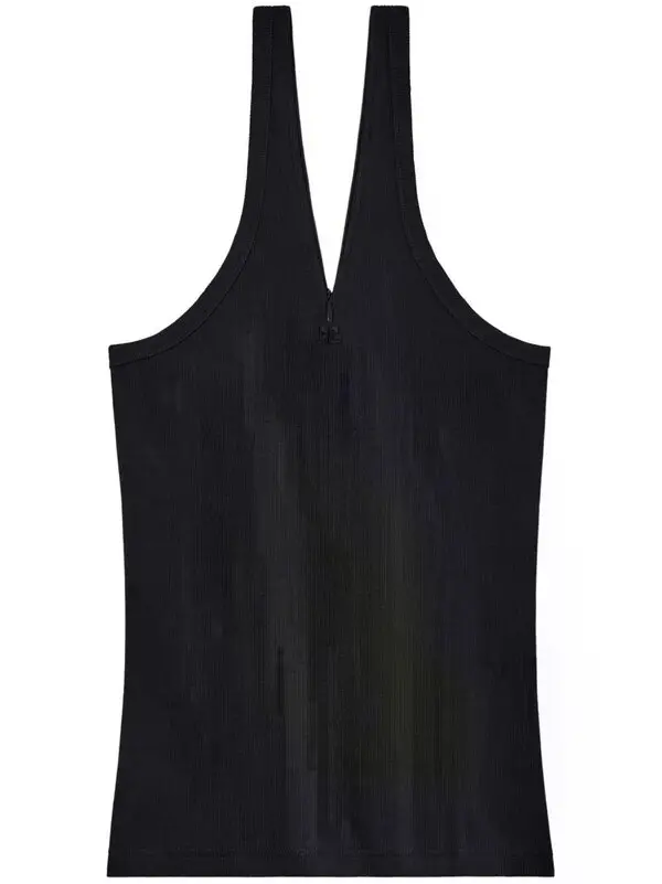 COURREGES Logo-embroidered Cotton-blend Top