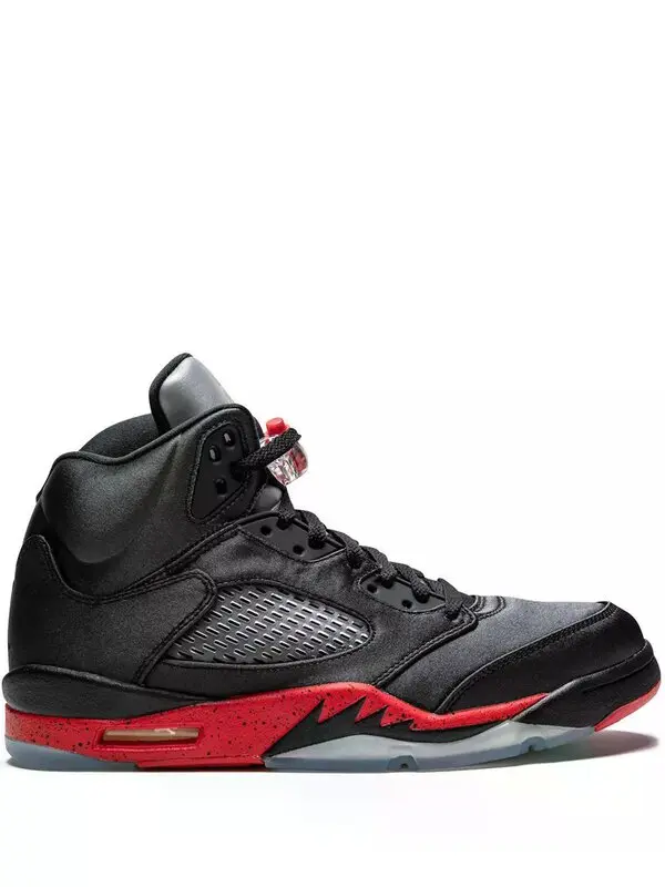 JORDAN Air 5 Retro Satin Bred Sneakers - Black