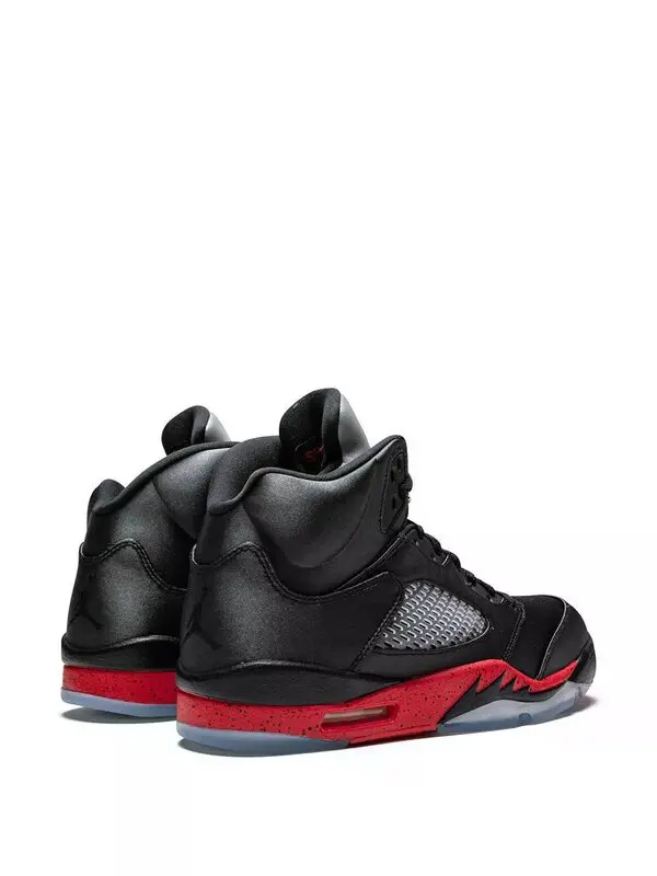 JORDAN Air 5 Retro Satin Bred Sneakers - Black
