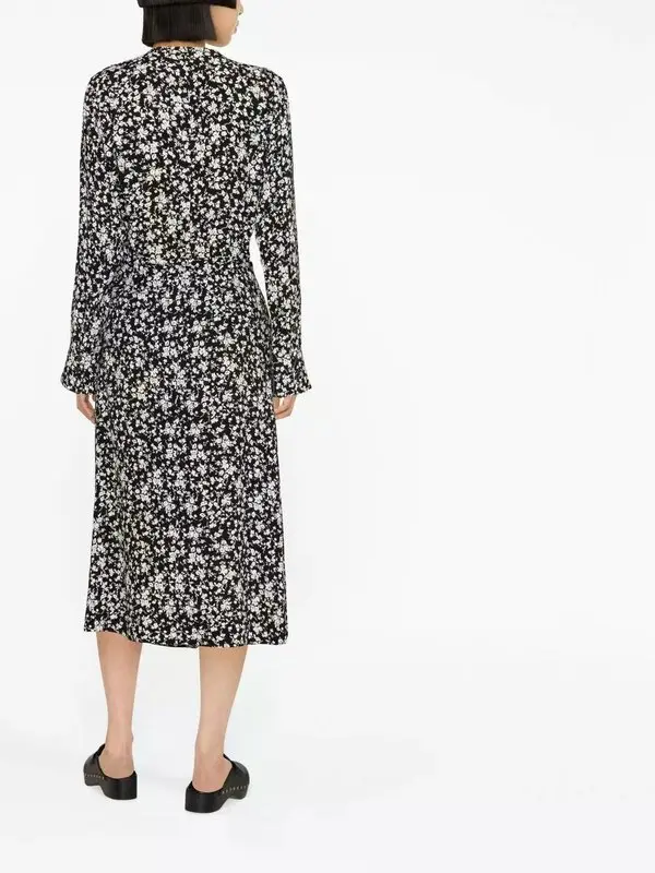 GANNI Floral-print Crepe Blouse
