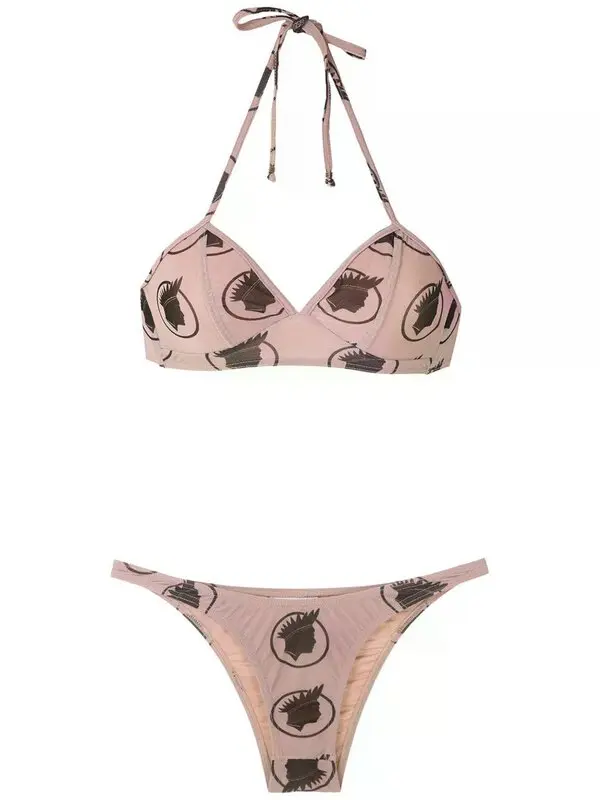 AMIR SLAMA Printed Bikini Set - Neutrals