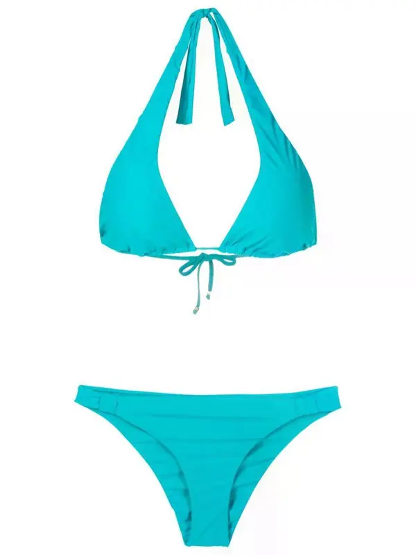 AMIR SLAMA Halterneck Triangle Bikini - Blue