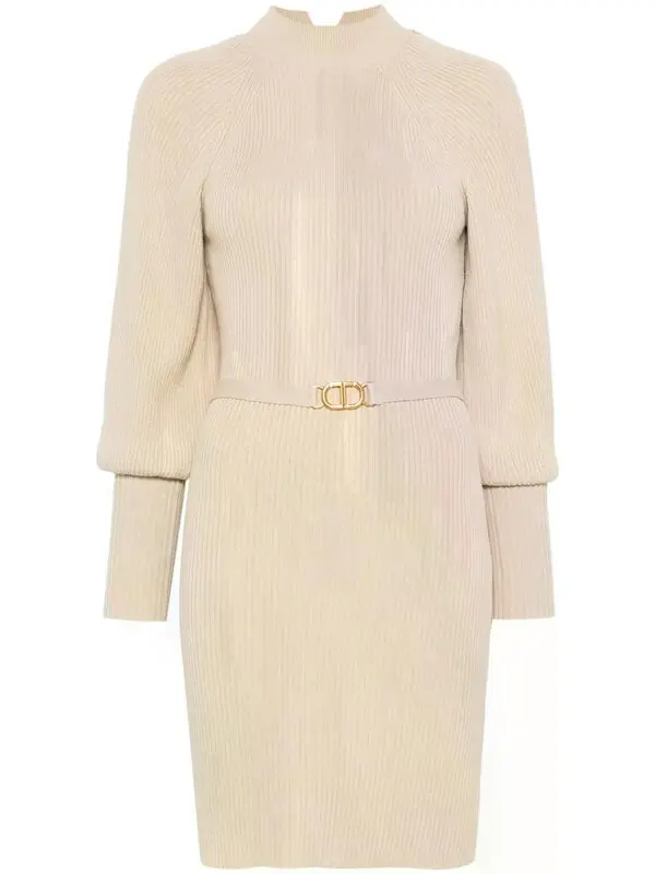 TWINSET Ribbed-knit Midi Dress