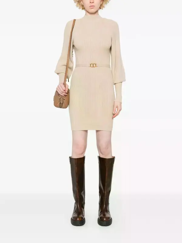 TWINSET Ribbed-knit Midi Dress