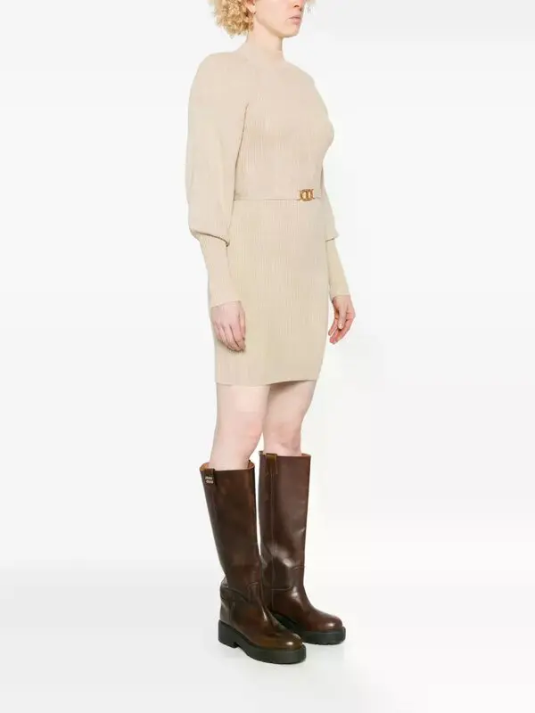 TWINSET Ribbed-knit Midi Dress