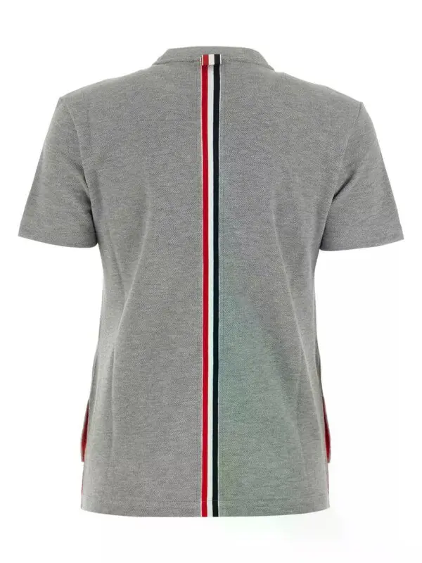 Thom Browne Rwb Stripe Piqué Tee - Grey