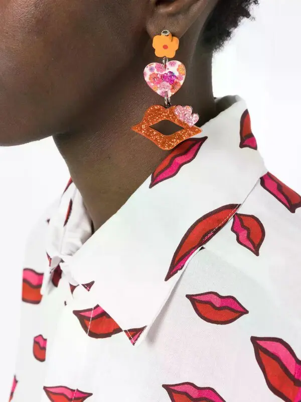 AMIR SLAMA Lip-charm Drop Earrings