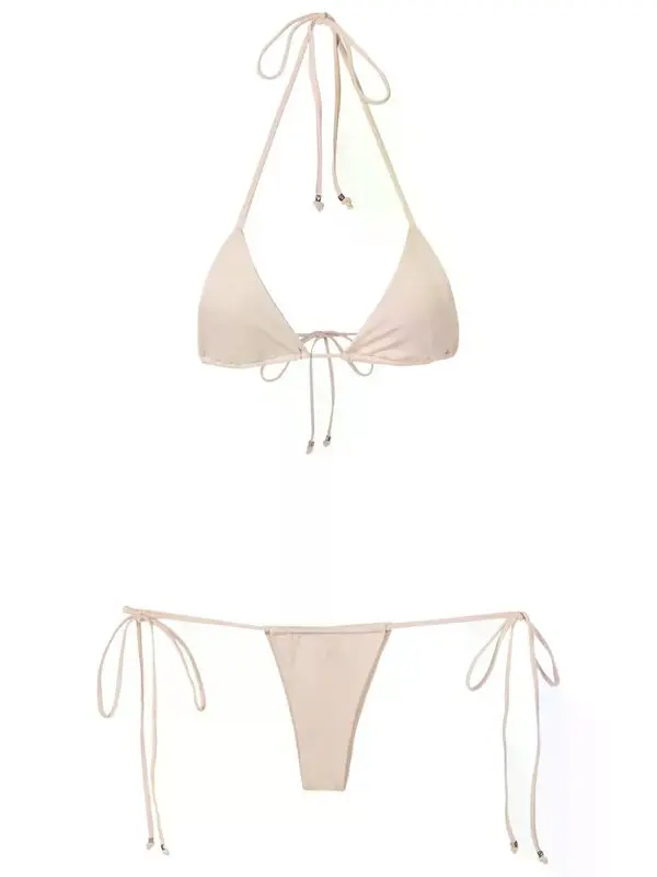 AMIR SLAMA Halterneck Triangle Bikini - Brown