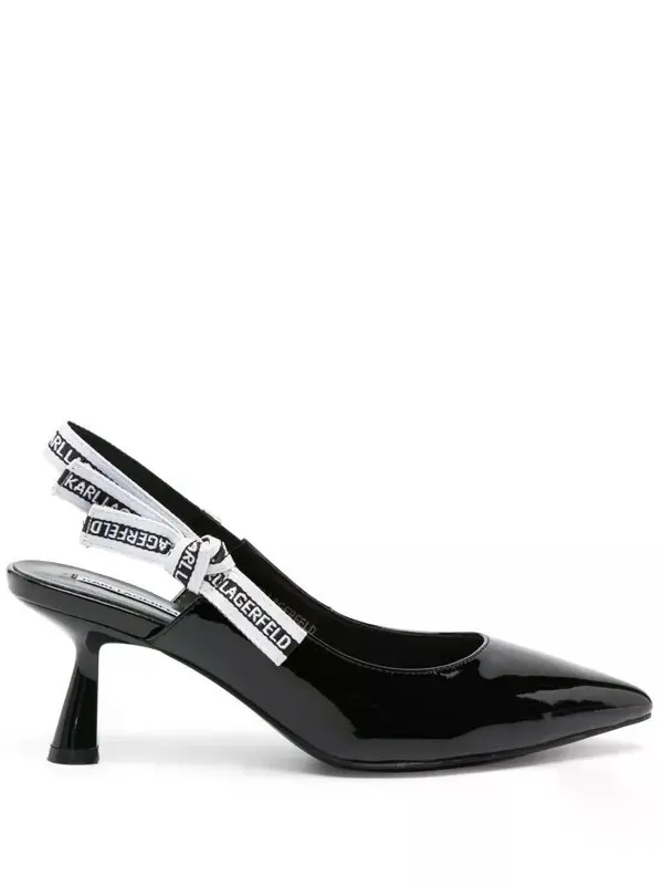Karl Lagerfeld 75mm Logo-strap Leather Pumps