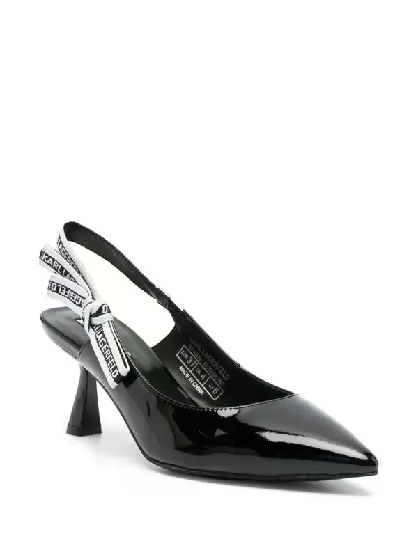 Karl Lagerfeld 75mm Logo-strap Leather Pumps