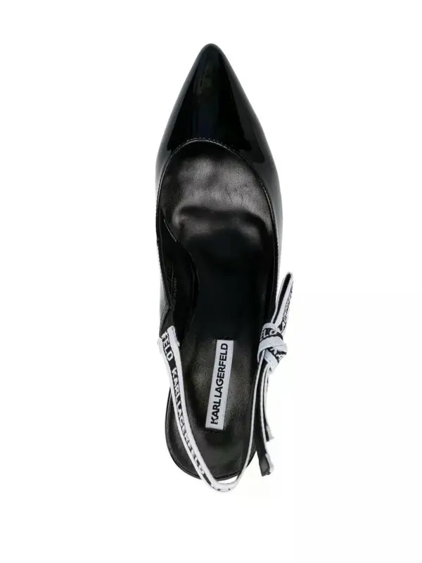Karl Lagerfeld 75mm Logo-strap Leather Pumps