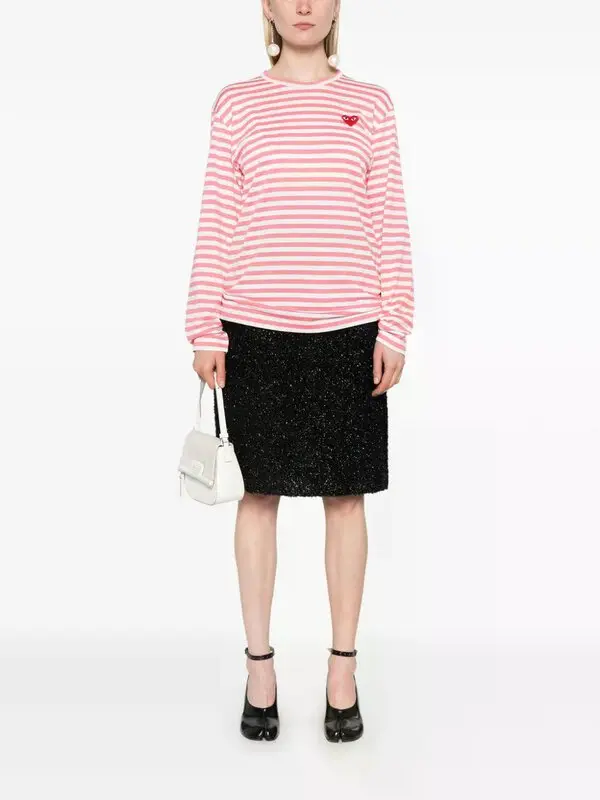 Play Comme Des Garcon Striped T-shirt - Pink