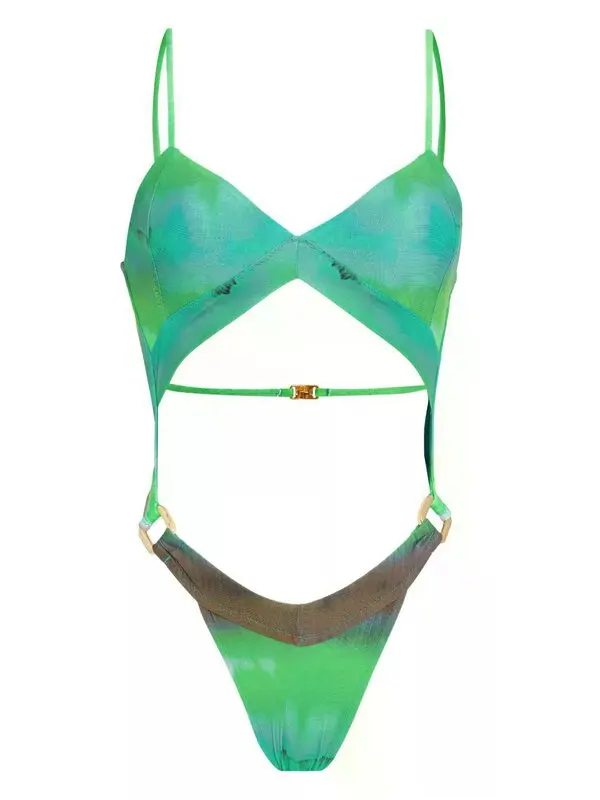 AMIR SLAMA Tie-dye Swimsuit - Green