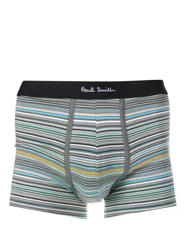 Paul Smith Logo-waistband Striped Boxers - Blue