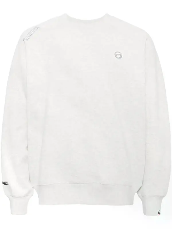 AAPE BY *A BATHING APE Logo-patch Crew-neck Sweatshirt - Grey