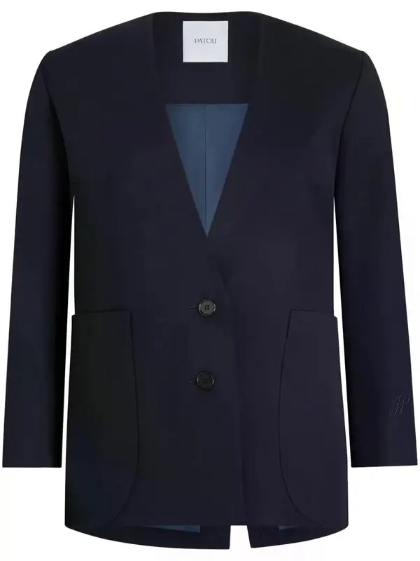 PATOU Collarless Twill Jacket