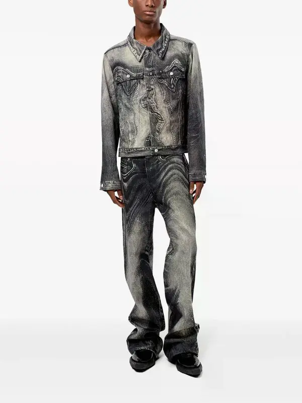 Camper Swirl-print Denim Jacket - Grey