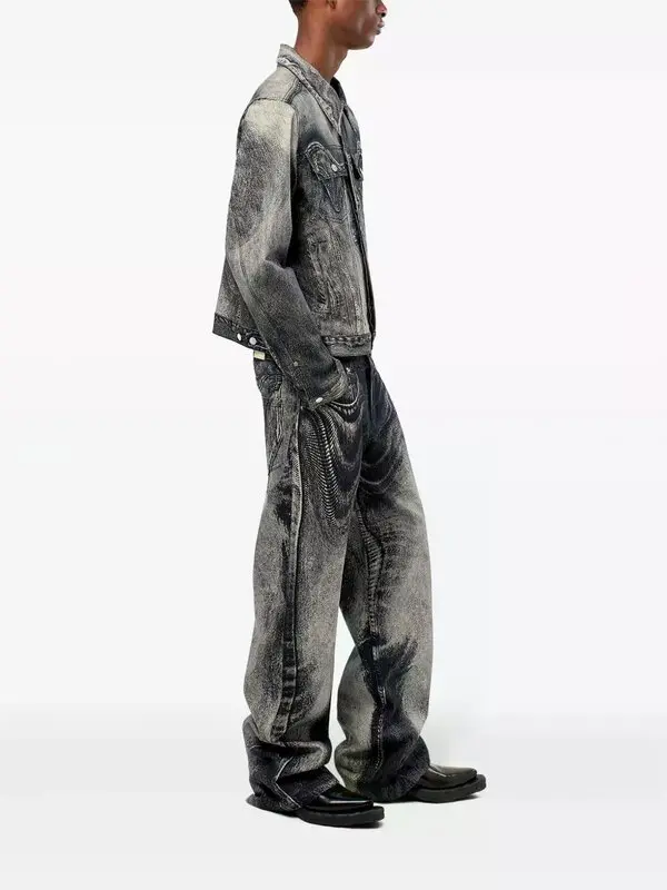 Camper Swirl-print Denim Jacket - Grey