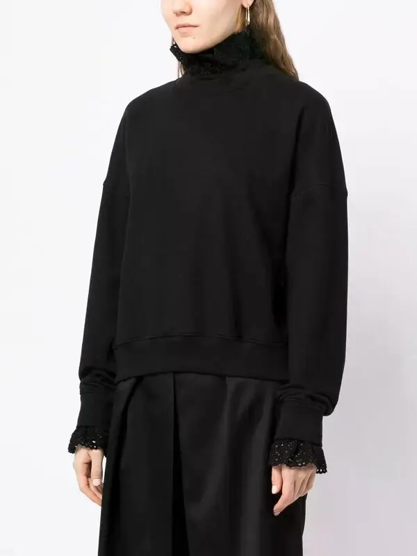 Goen.j Crochet Collar Sweatshirt