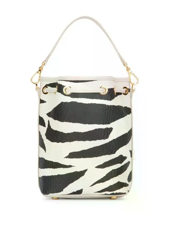 Mcm Dessau Bucket Bag With Zebra Print And Padlock Detail