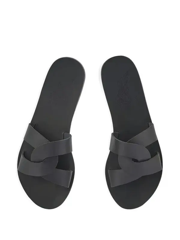 ANCIENT GREEK SANDALS Desmos Crossover Leather Sandals - Black