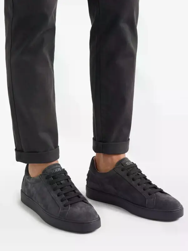 TOD'S Logo-embossed Suede Sneakers - Black