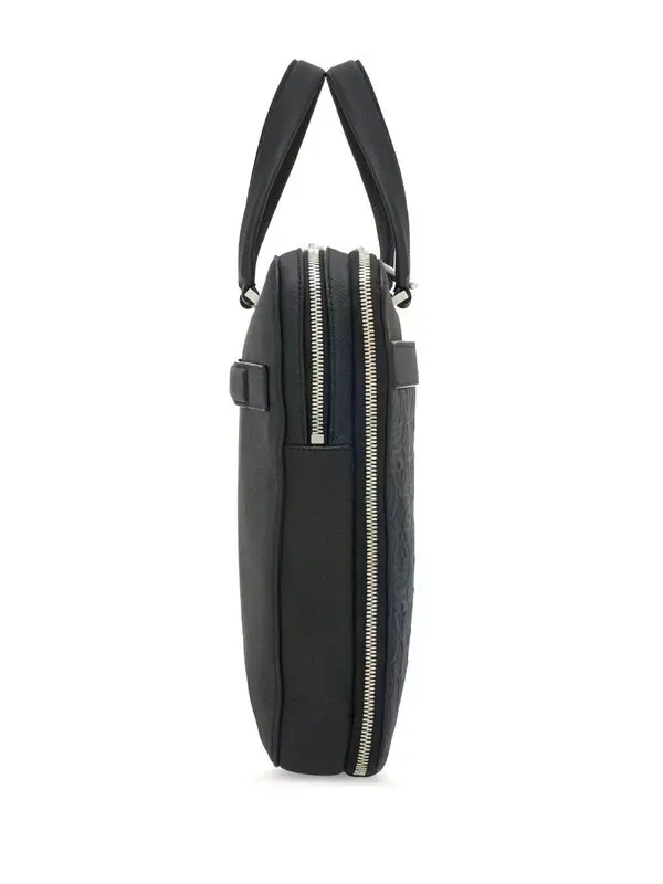 FERRAGAMO Monogram-embossed Leather Briefcase