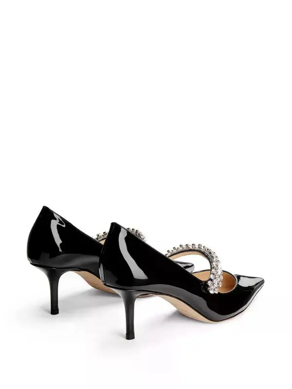 JIMMY CHOO Bing 65mm Patent Leather Pumps With Crystal Embellishment - Black