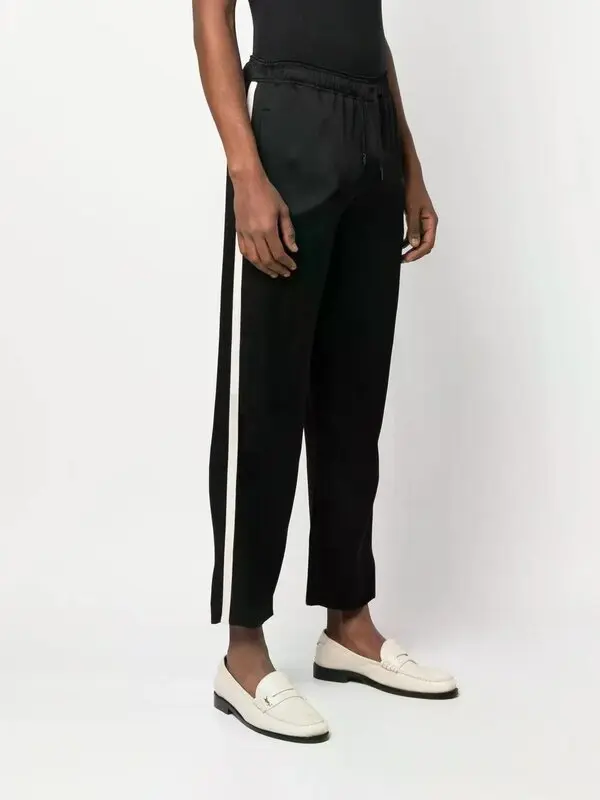 Saint Laurent Embroidered-logo Striped Track Pants