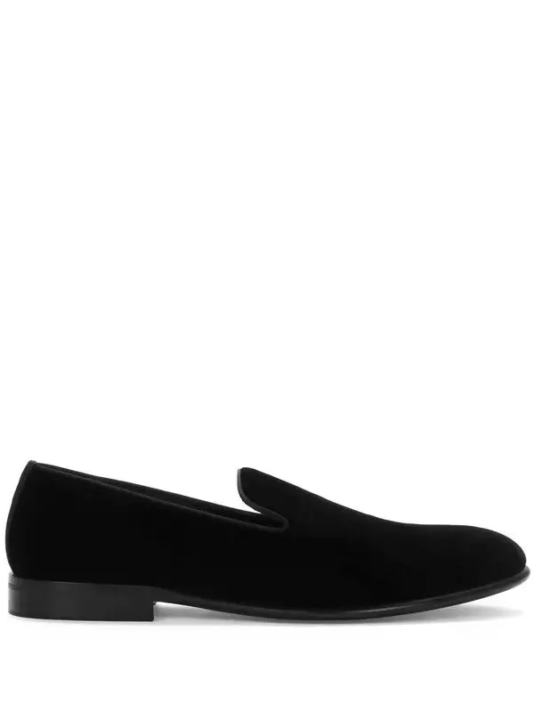 Dolce & Gabbana Velvet Slippers - Black