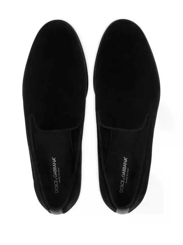 Dolce & Gabbana Velvet Slippers - Black