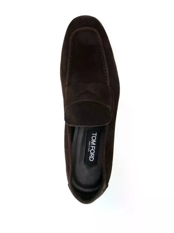 TOM FORD Sean Penny-slot Suede Loafers - Brown