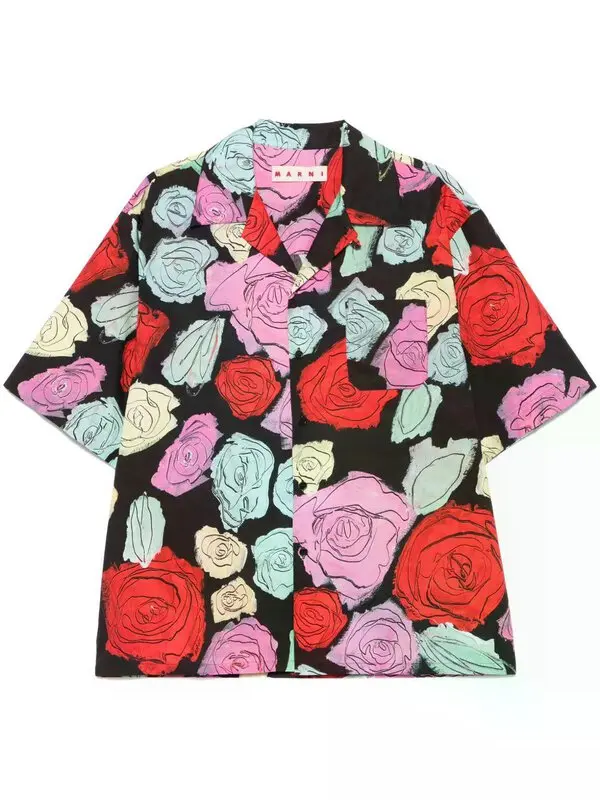 Marni Floral-print Shirt - Black