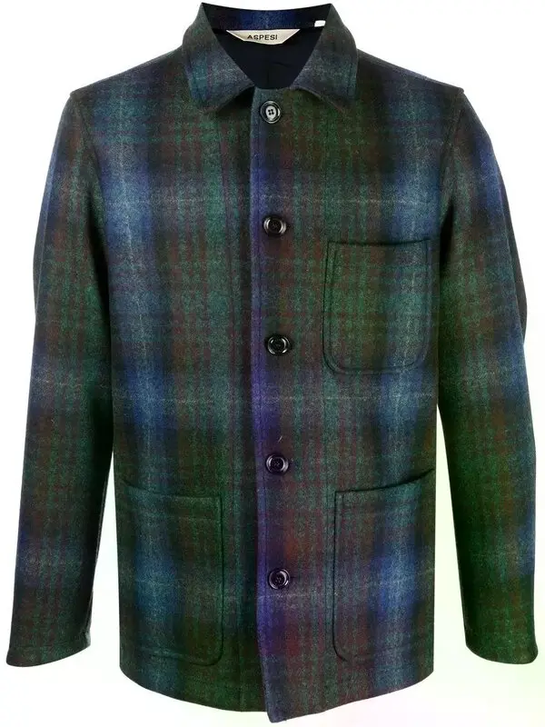 Aspesi Plaid Virgin-wool Shirt Jacket