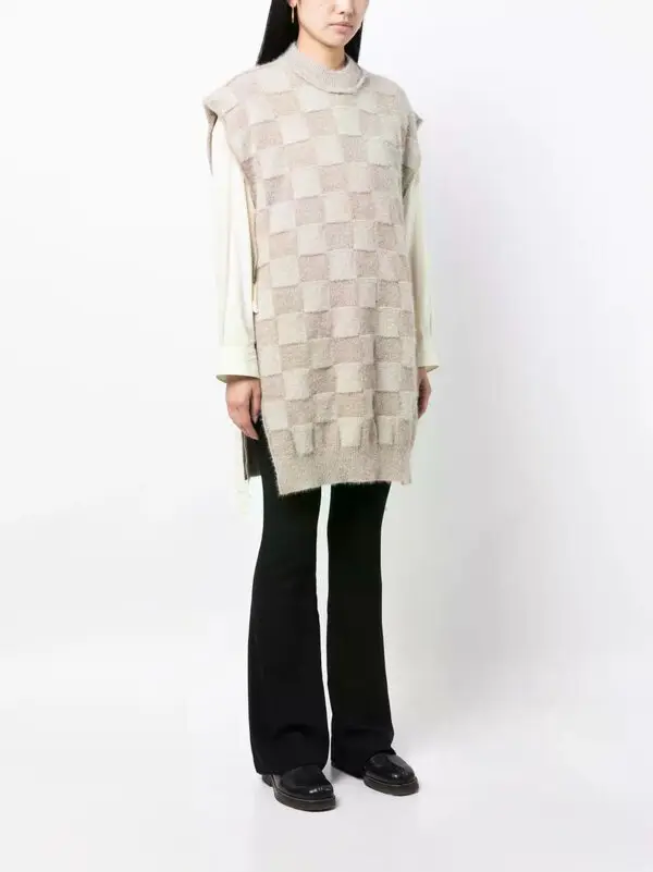 UMA WANG Checkerboard Knitted Vest