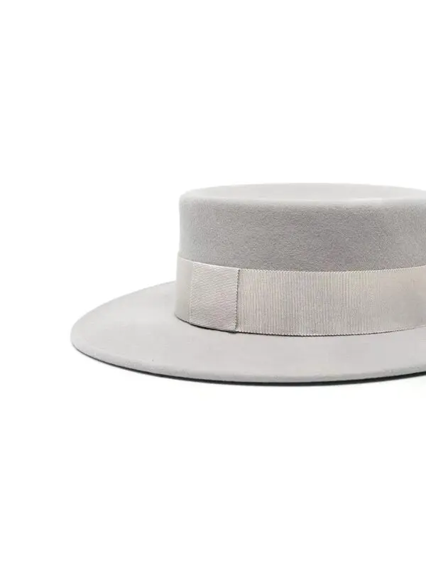 MAISON MICHEL Kiki Canotier Hat - Grey