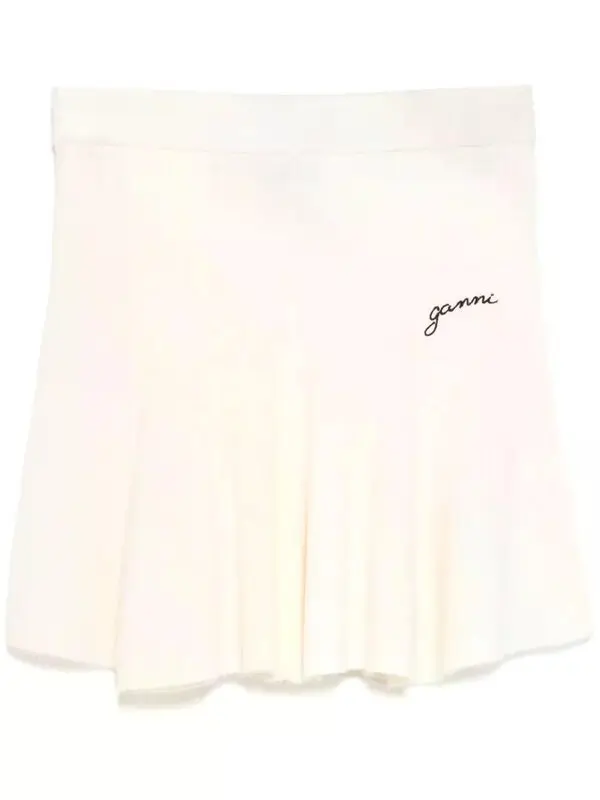 GANNI Ribbed Knit Shirt - White