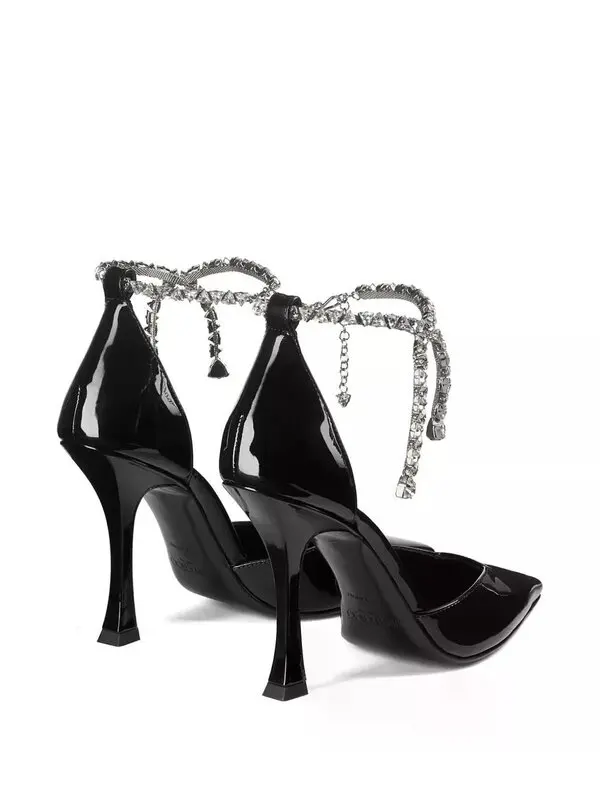 JIMMY CHOO Stevie Patent Leather Pumps With Crystal Anklet