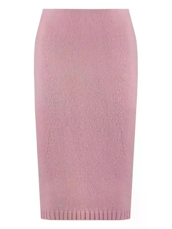 TOM FORD Wool-cashmere Blend Ribbed Knit Skirt